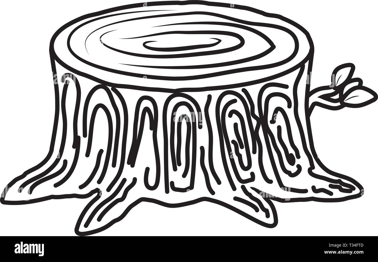 outdoor tree trunk cartoon vector illustration graphic design Stock ...