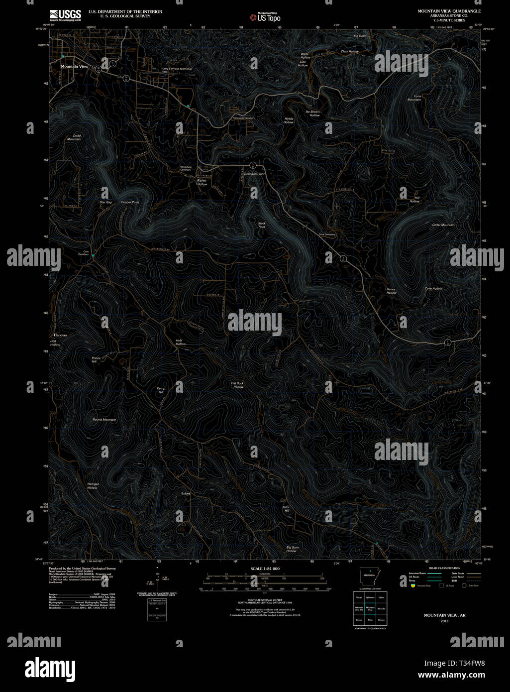 Mountain view arkansas map hi-res stock photography and images - Alamy
