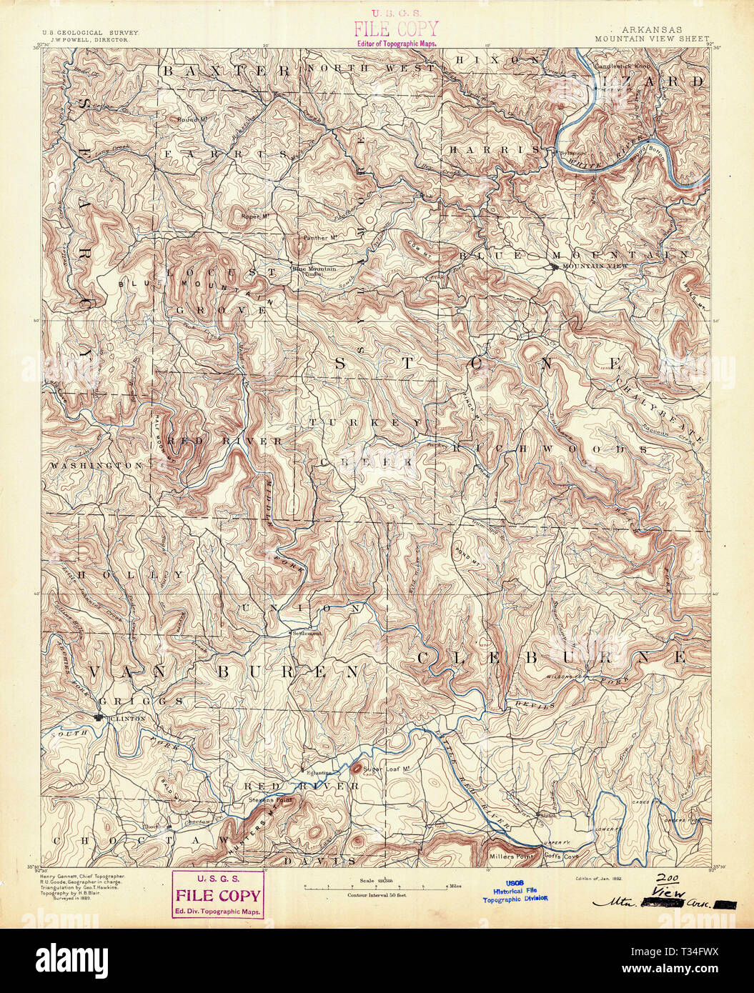 Mountain view arkansas map hi-res stock photography and images - Alamy