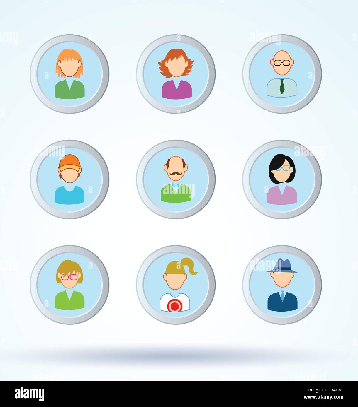 Simple avatar icons set, vector Stock Vector Image & Art - Alamy