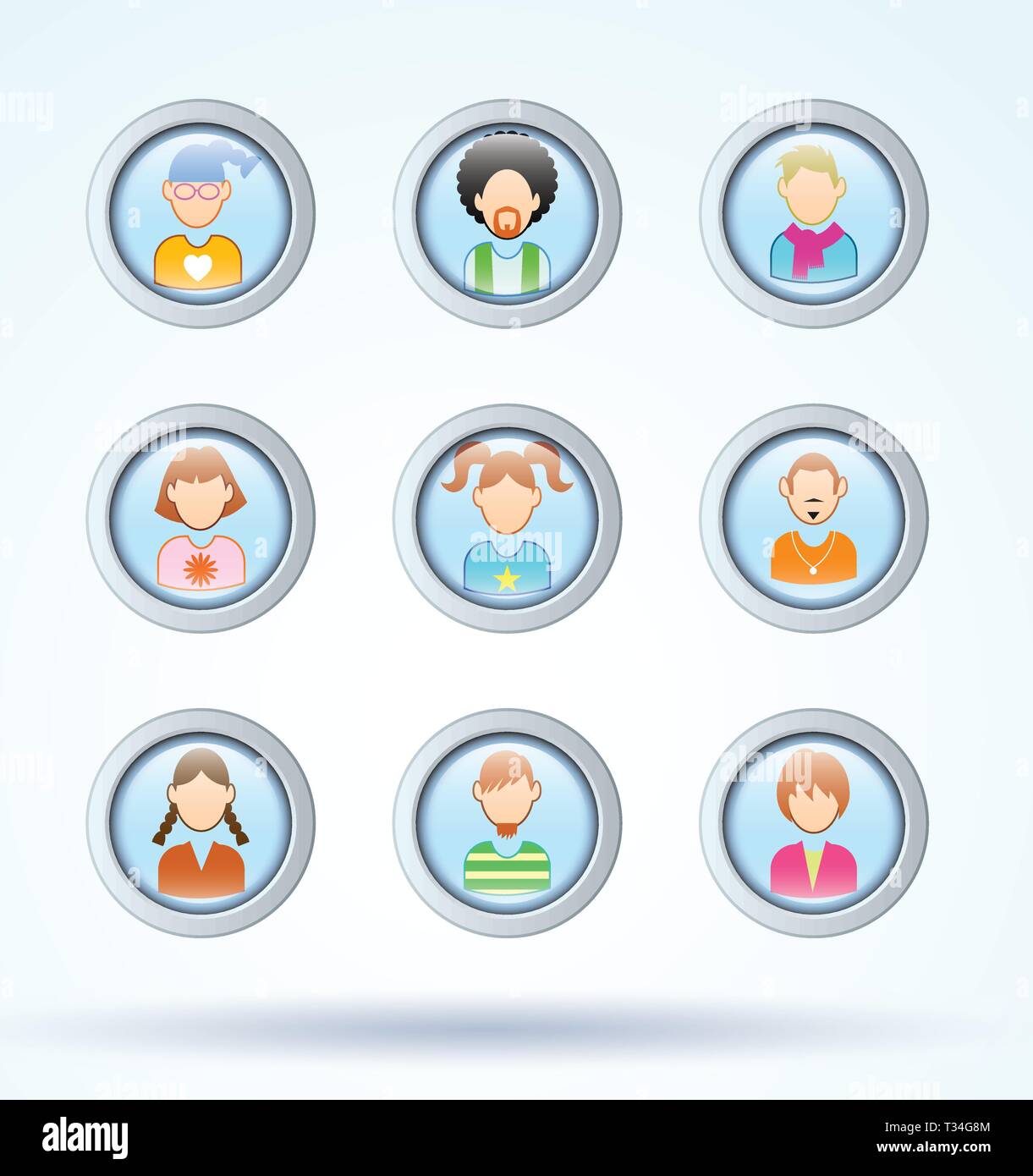 Simple avatar icons set, vector Stock Vector Image & Art - Alamy