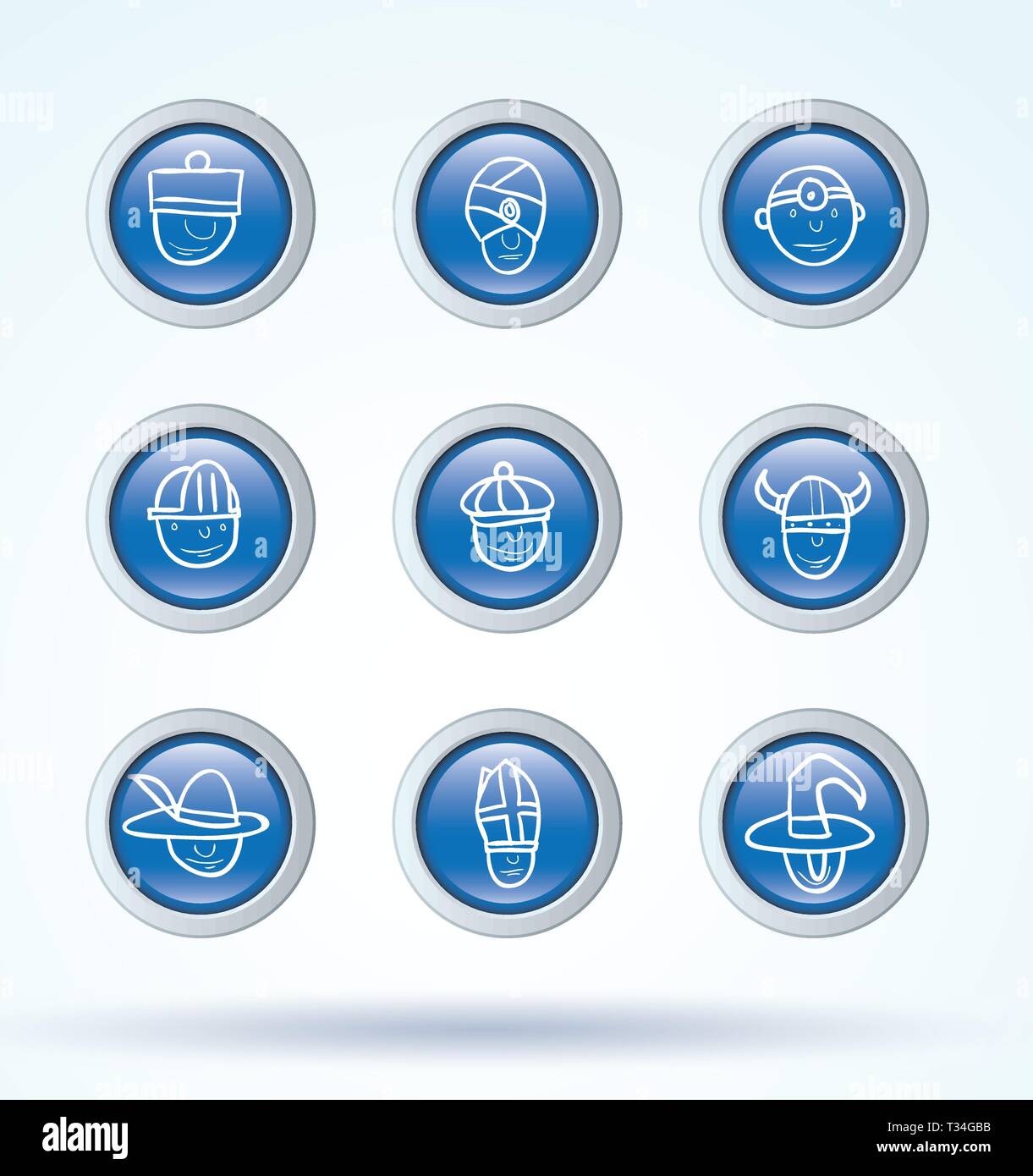 Simple avatar icons set, vector Stock Vector Image & Art - Alamy