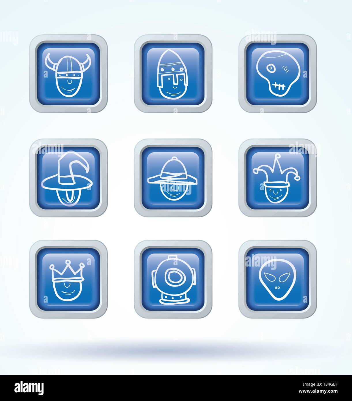 Simple avatar icons set, vector Stock Vector Image & Art - Alamy