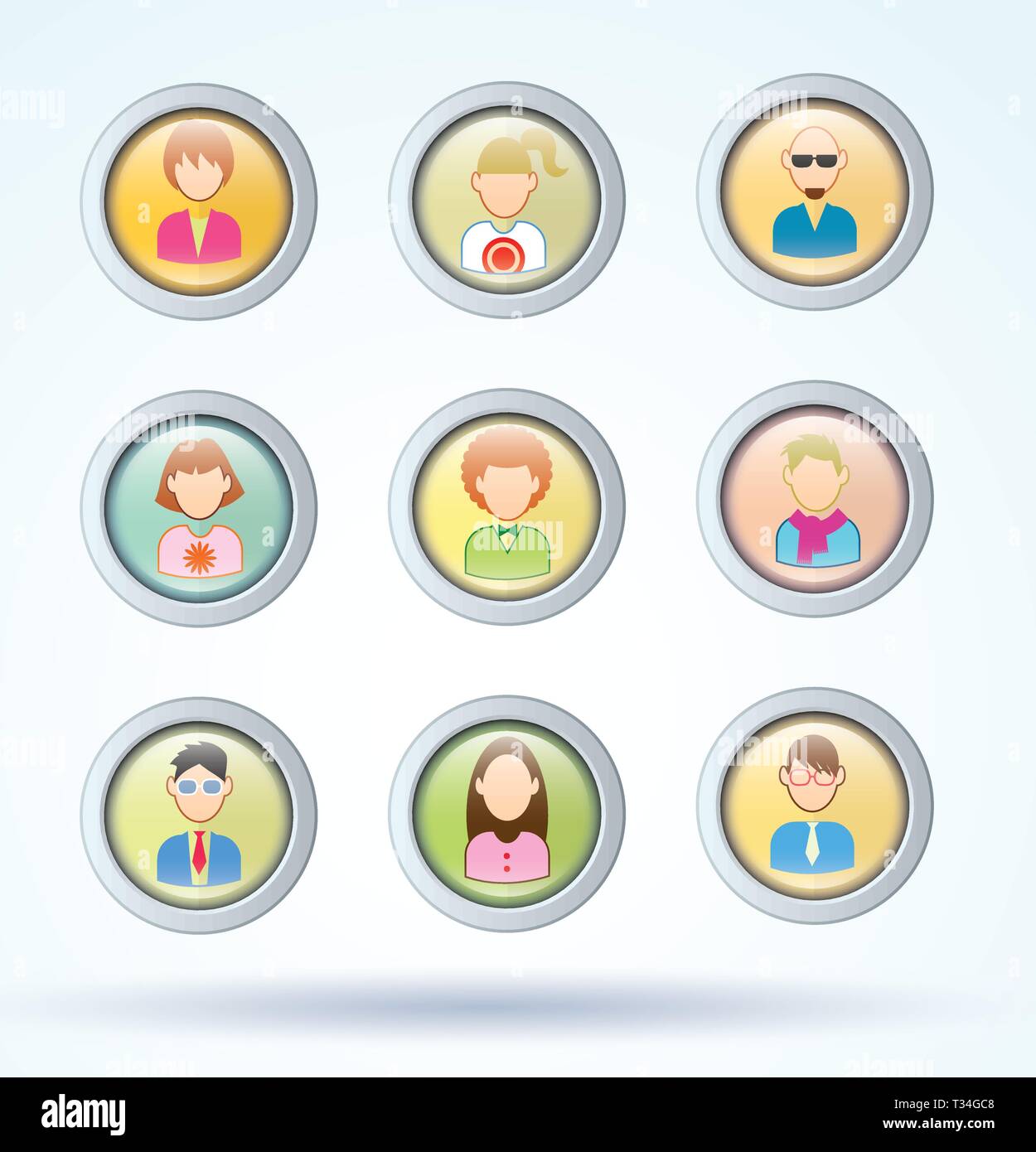 Simple avatar icons set, vector Stock Vector Image & Art - Alamy