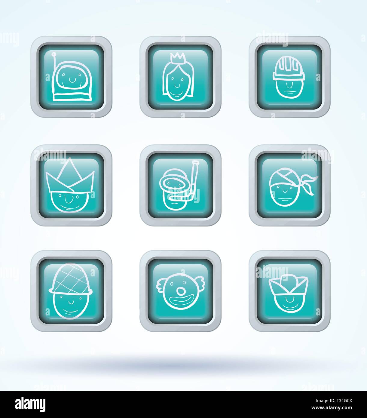 Simple avatar icons set, vector Stock Vector Image & Art - Alamy