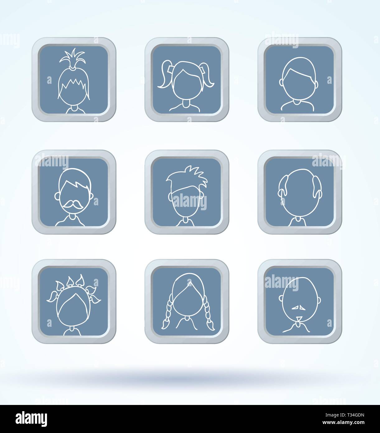 Simple avatar icons set, vector Stock Vector Image & Art - Alamy