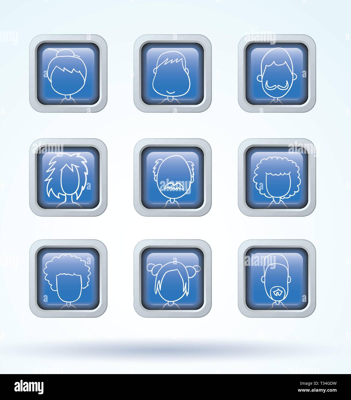 Simple avatar icons set, vector Stock Vector Image & Art - Alamy