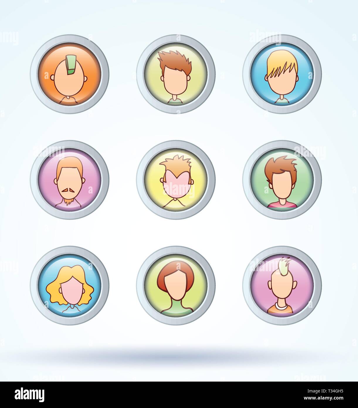 Simple avatar icons set, vector Stock Vector Image & Art - Alamy