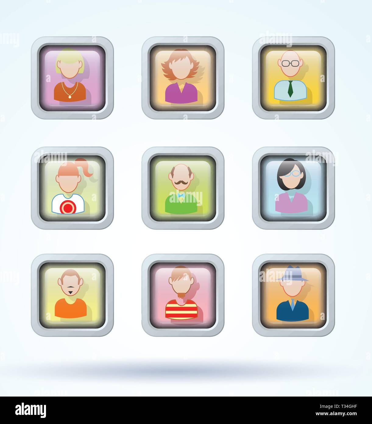 Simple avatar icons set, vector Stock Vector Image & Art - Alamy