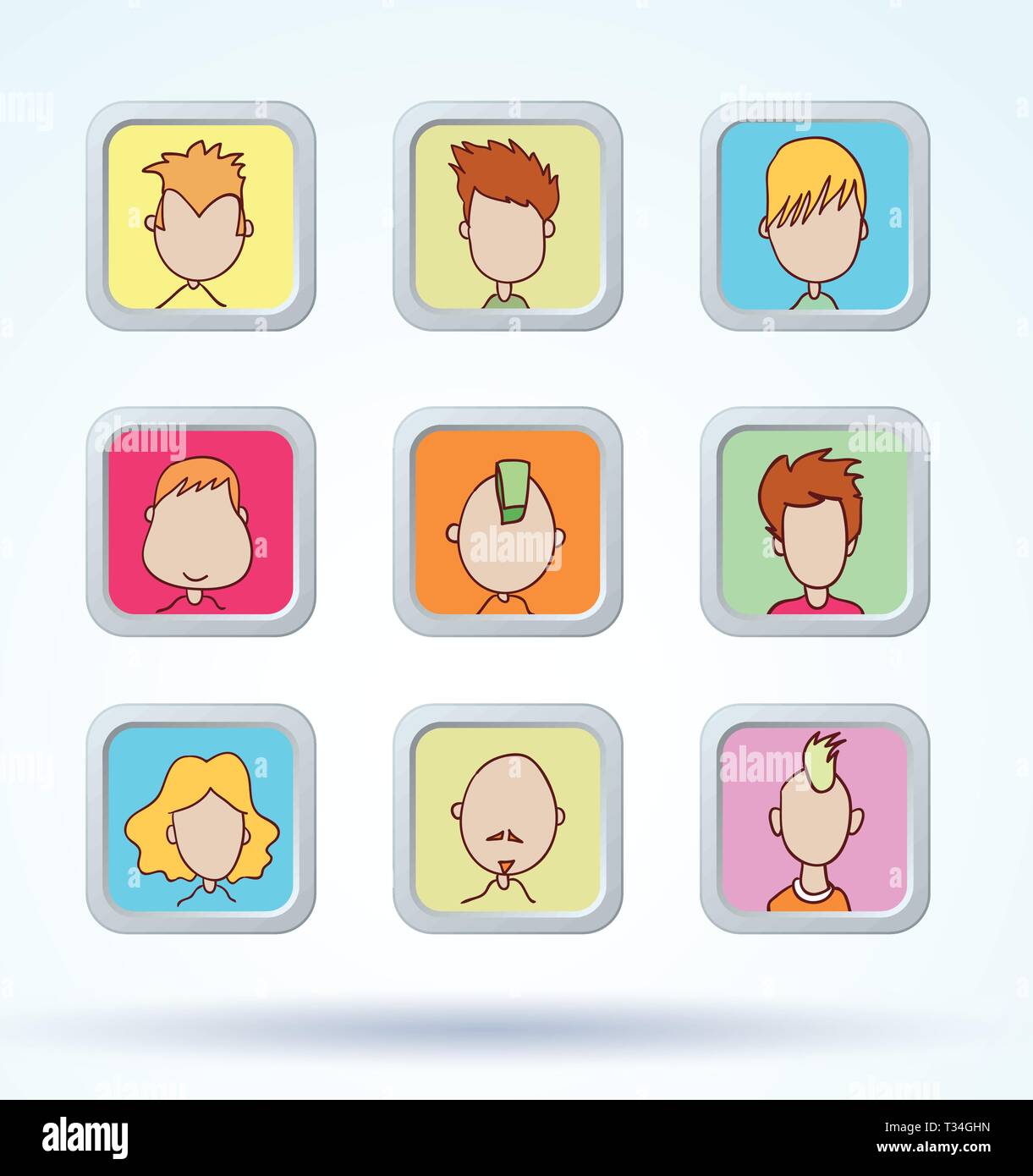 Simple avatar icons set, vector Stock Vector Image & Art - Alamy