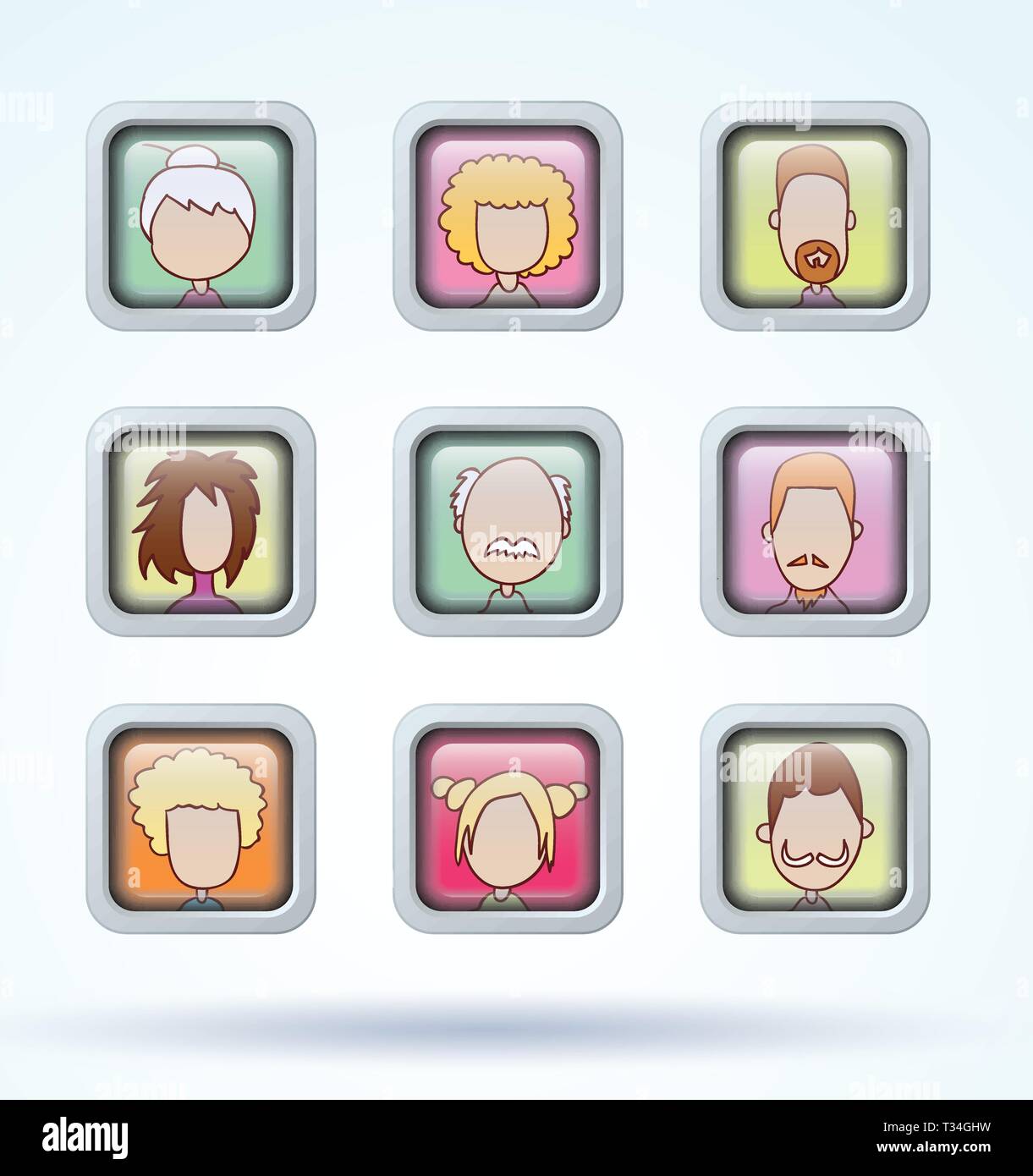 Simple avatar icons set, vector Stock Vector Image & Art - Alamy