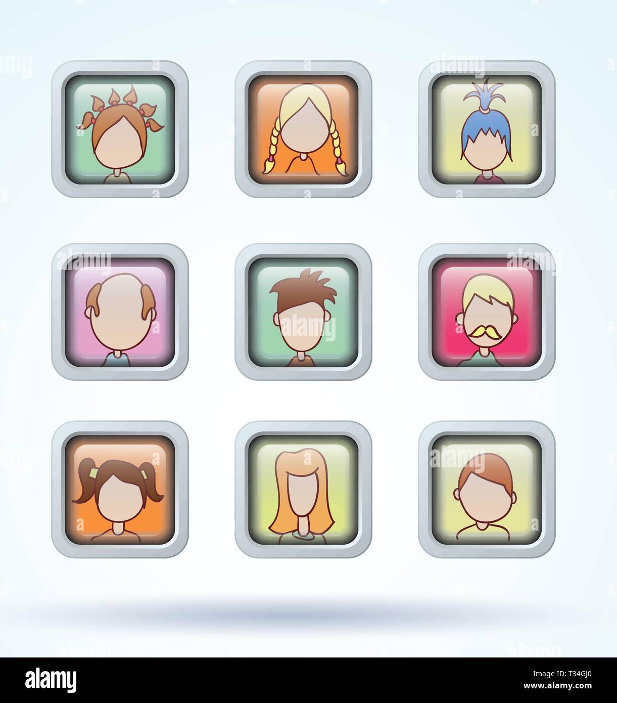 Simple avatar icons set, vector Stock Vector Image & Art - Alamy