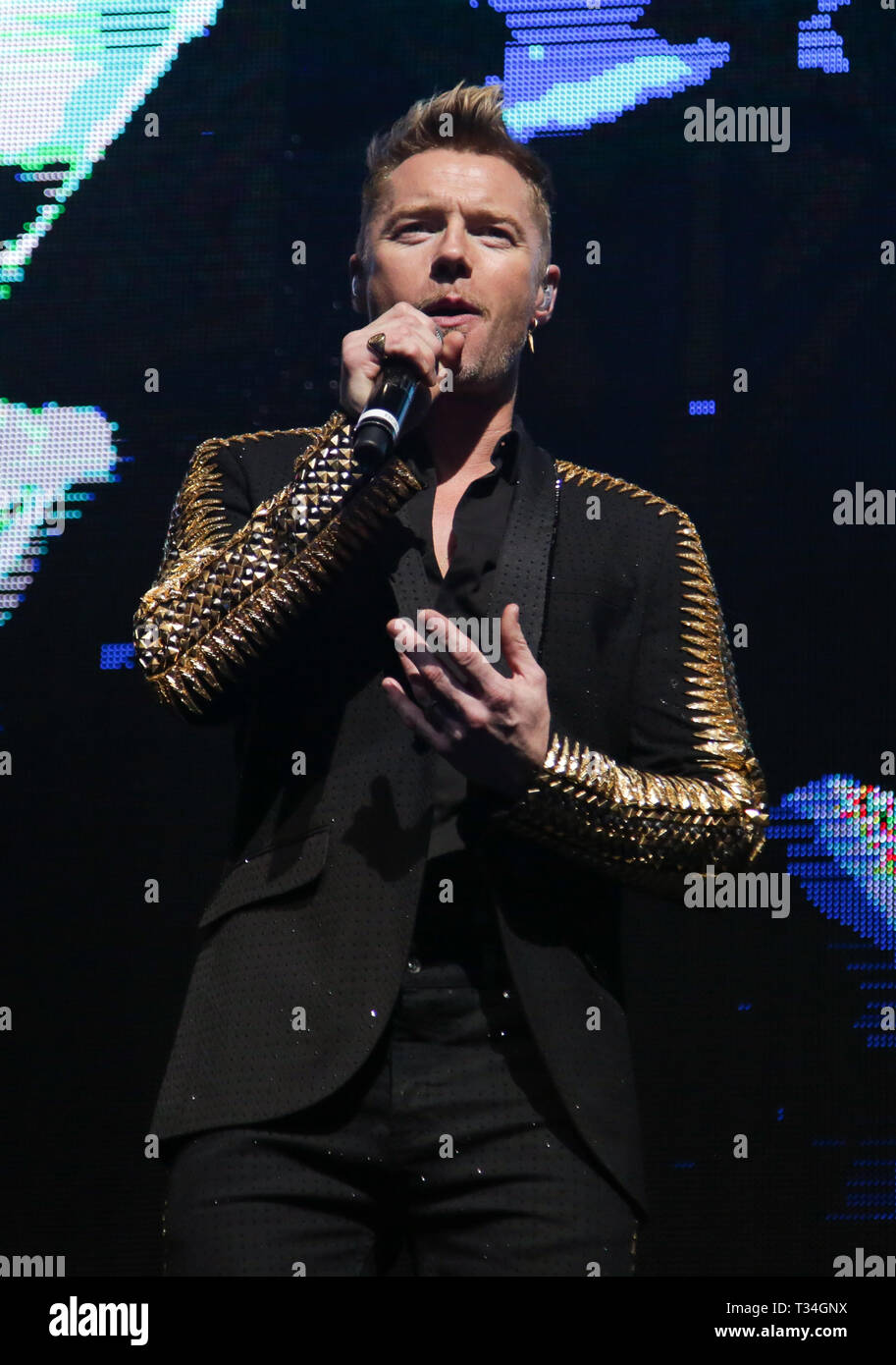 Ronan Keating seen performing at the ICC in Sydney during the Boyzone's ...