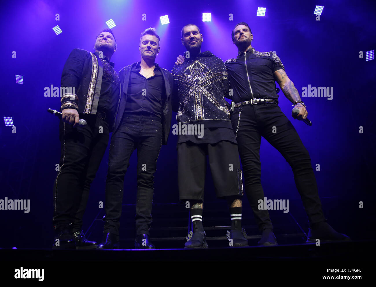 Boyzone's seen performing at the ICC in Sydney during the Thank you ...