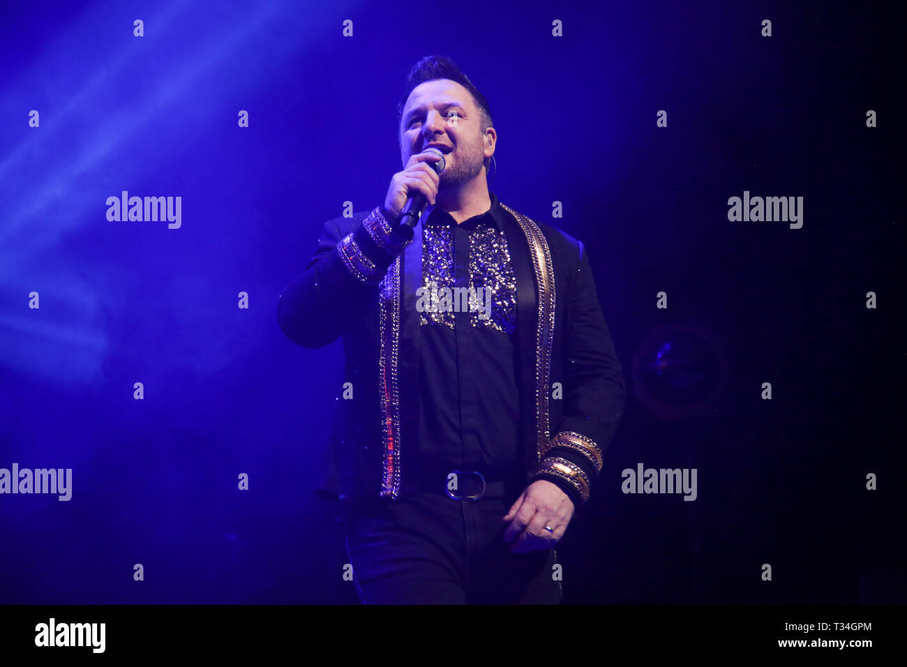 Mikey Graham seen performing at the ICC in Sydney during the Boyzone's ...