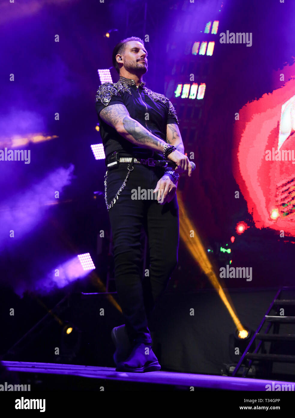 Keith Duffy seen performing at the ICC in Sydney during the Boyzone's ...