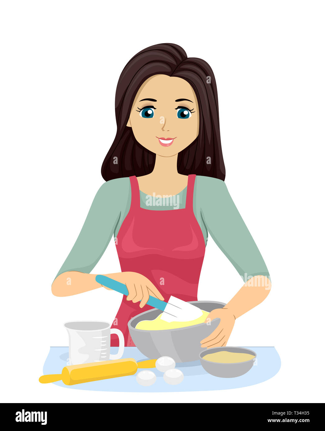 Mixing cake mixture Cut Out Stock Images & Pictures - Alamy