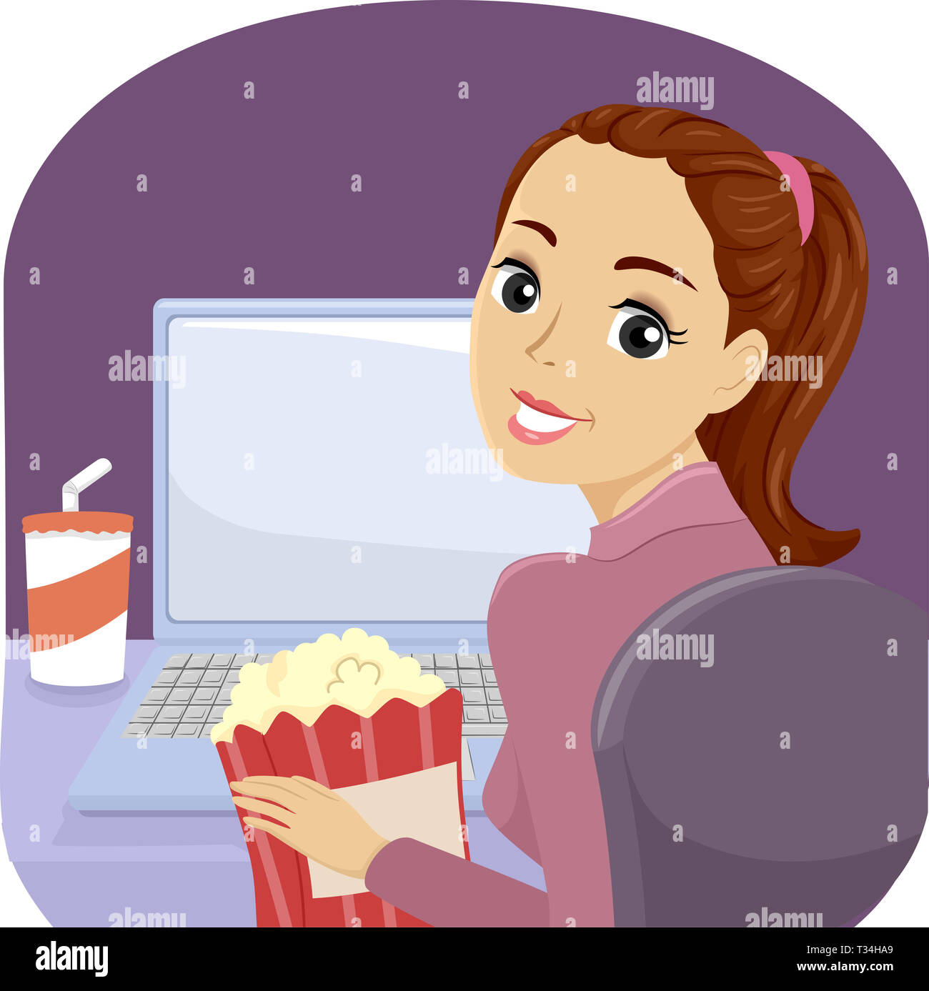 Girl Watching Movies Cartoon