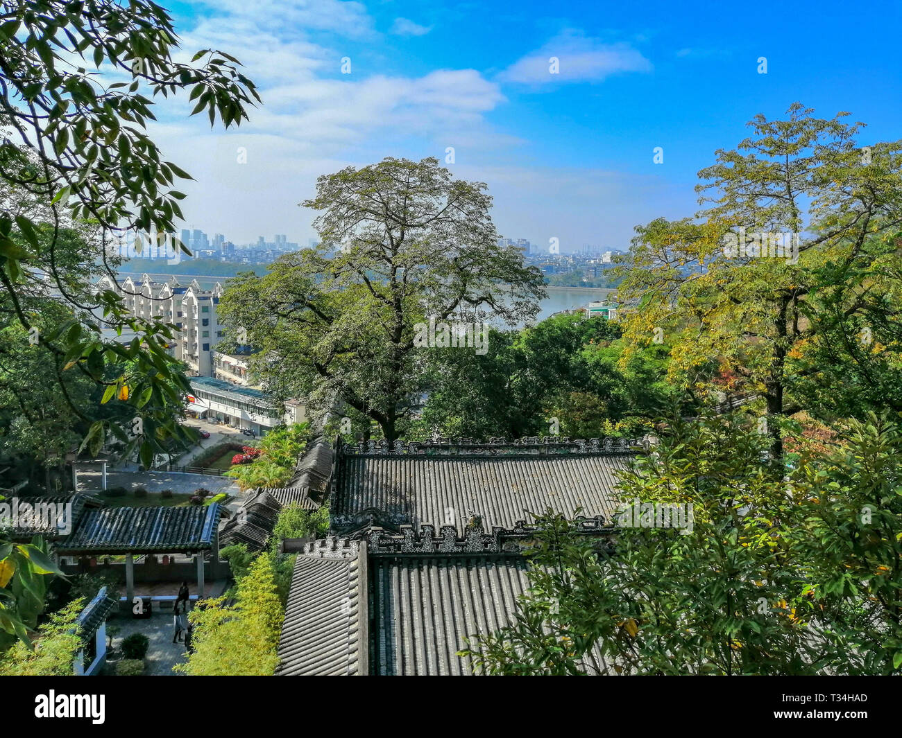 The inner courtyard of the Han Yu Temple, Chaozhou, a view from the ...