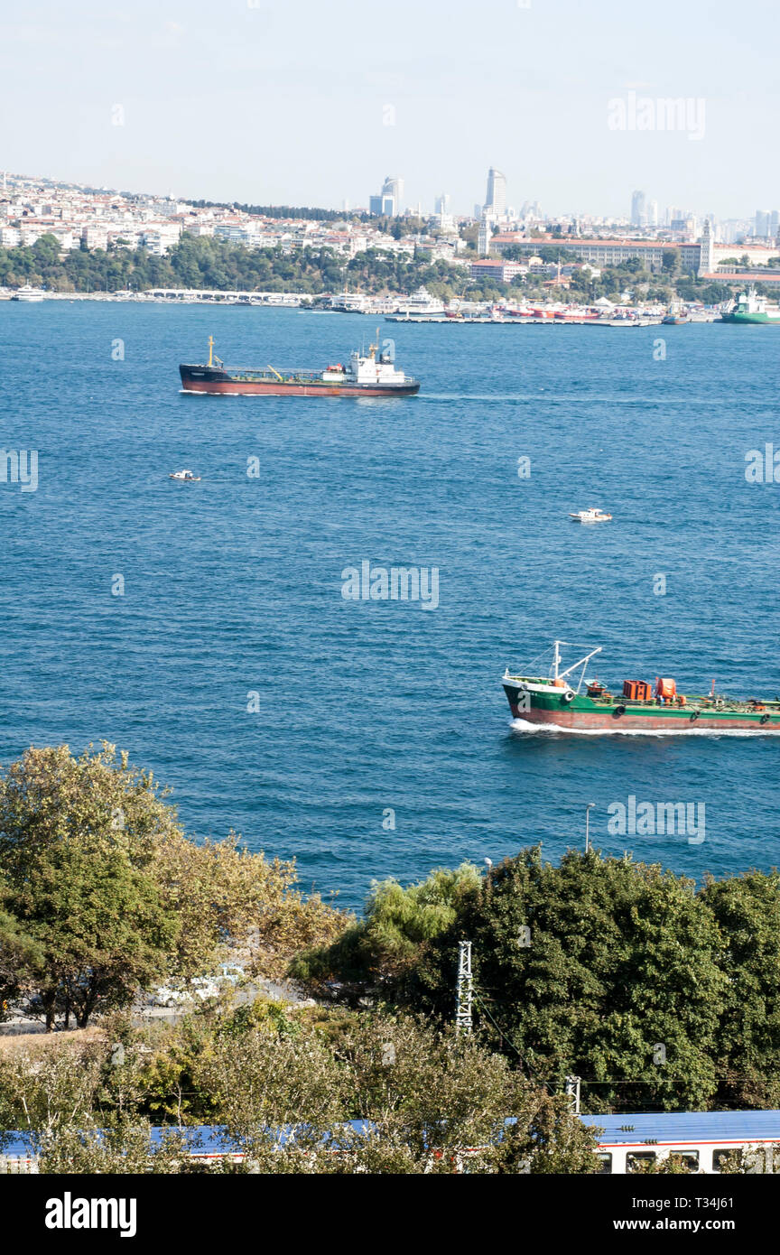 The Bosphorus. The strait that connects the Black Sea to the Sea of ...