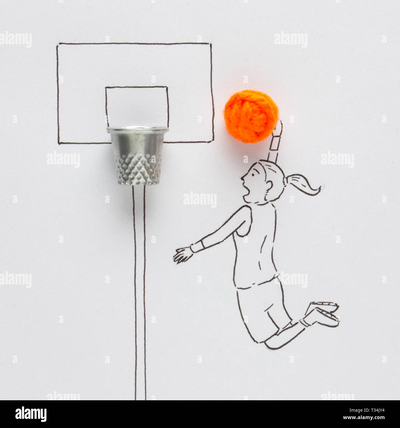Basketball drawing hi-res stock photography and images - Alamy