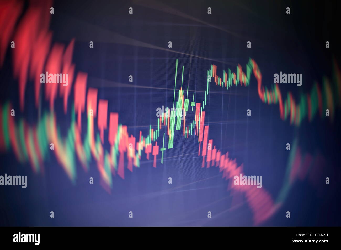 data on a monitor which including of Market Analyze. Bar graphs ...