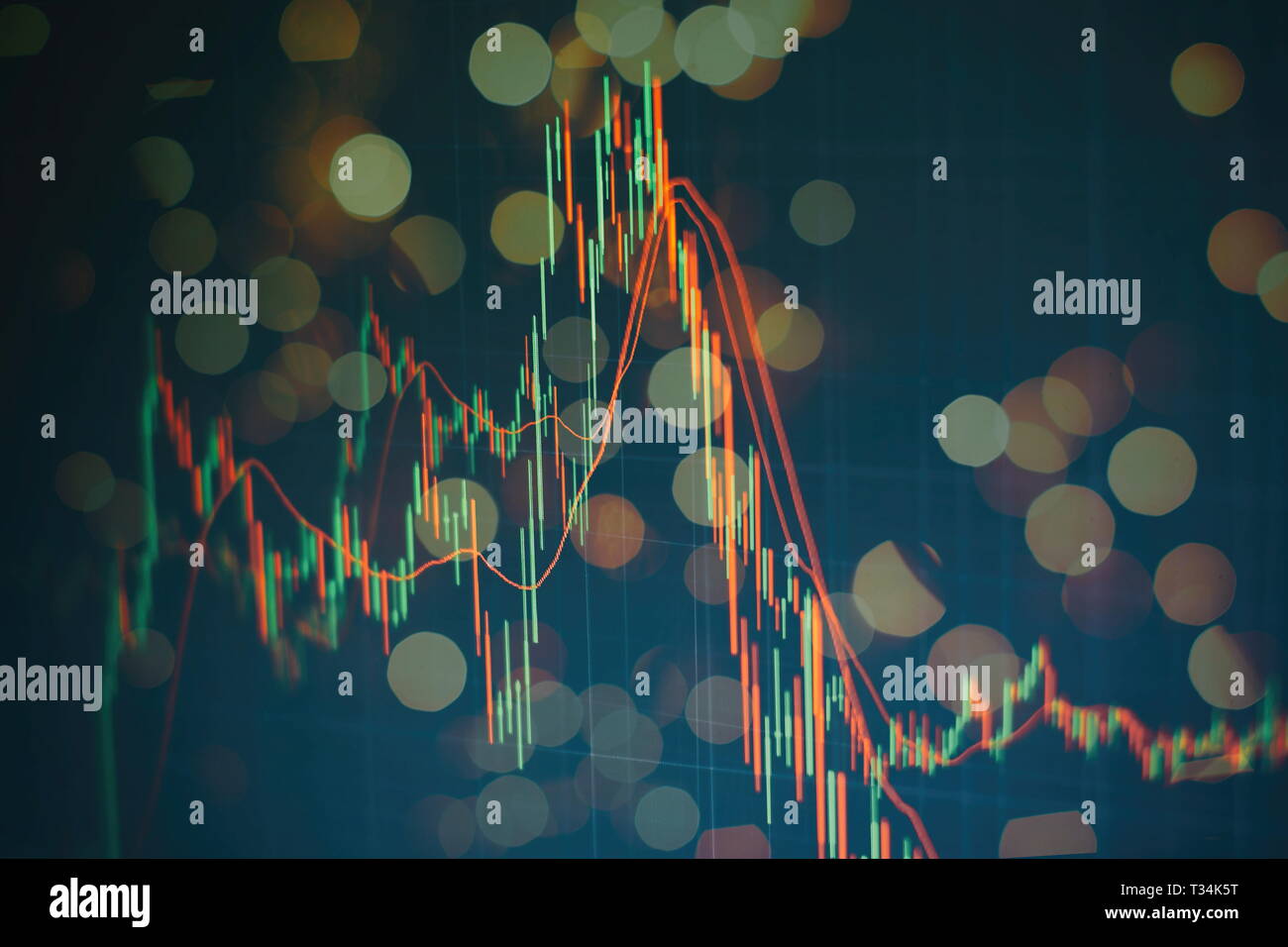 data on a monitor which including of Market Analyze. Bar graphs ...