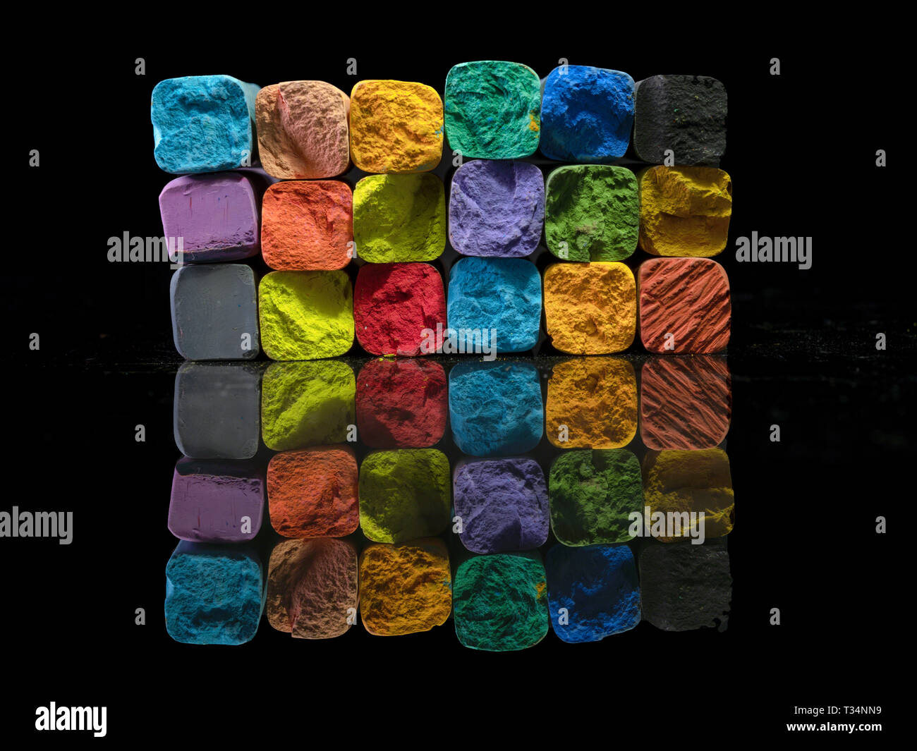 Multi-colored chalk stack Stock Photo - Alamy