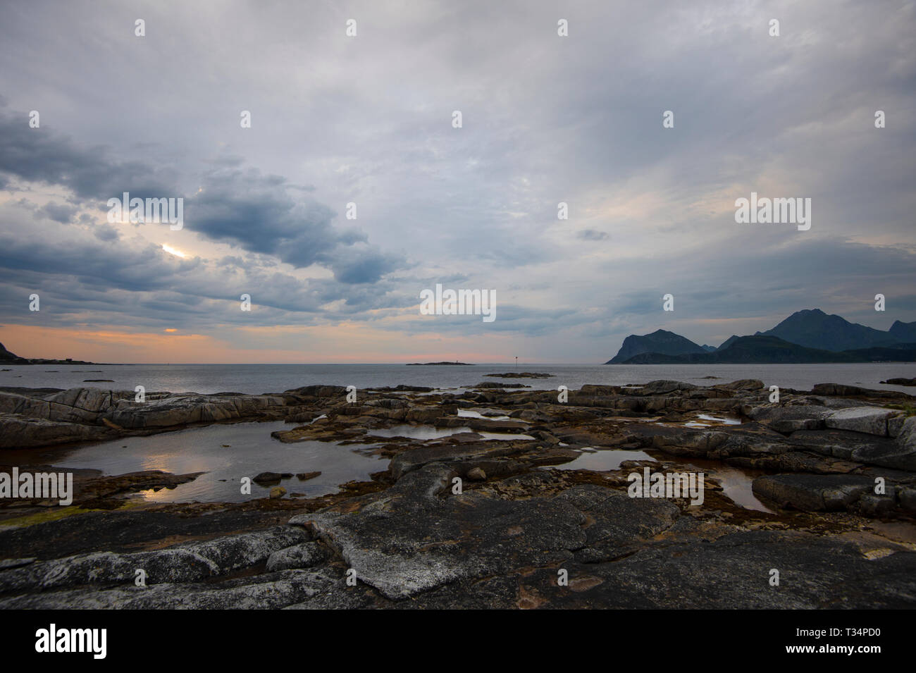 Rural landscape, Lille Sandnes, Lofoten, Nordland, Norway Stock Photo ...