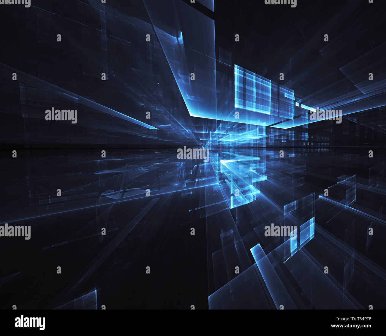 Computer generated abstract tehnology 3D illustration. Three ...