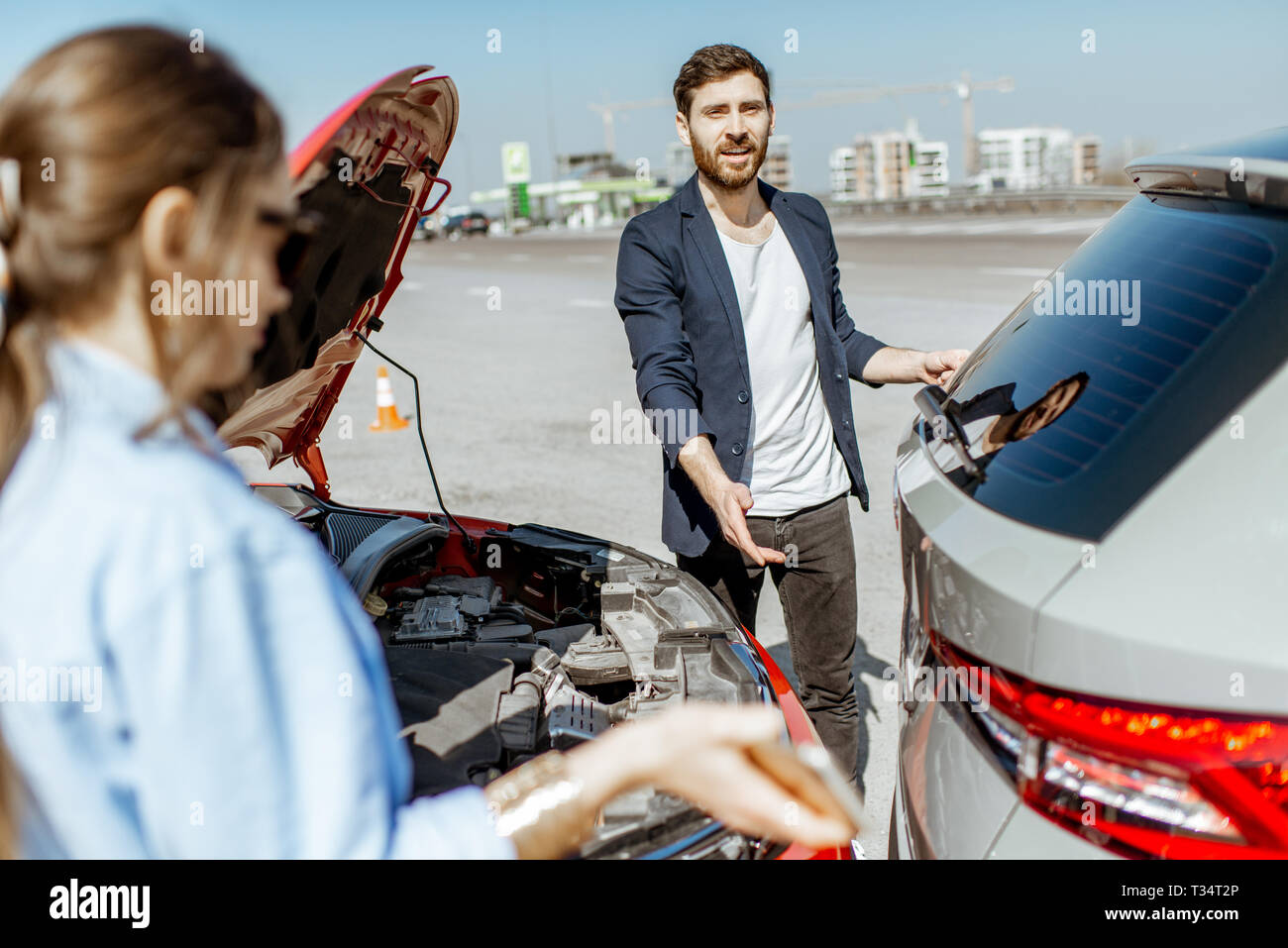 Car crash driver upset hi-res stock photography and images - Alamy