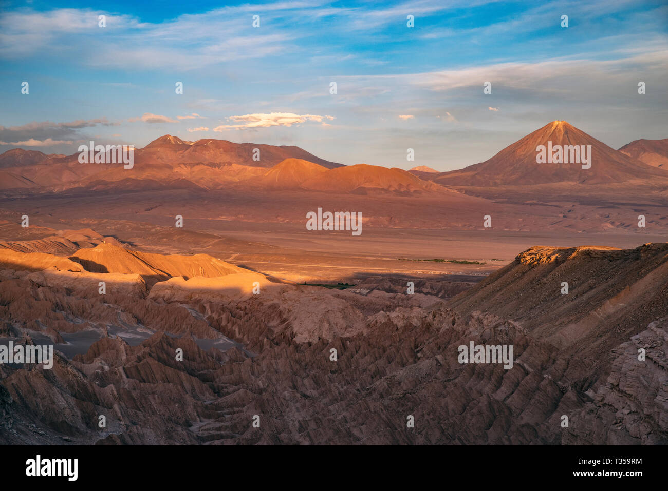 Sunset views over a valley in the atacama desert Stock Photo - Alamy