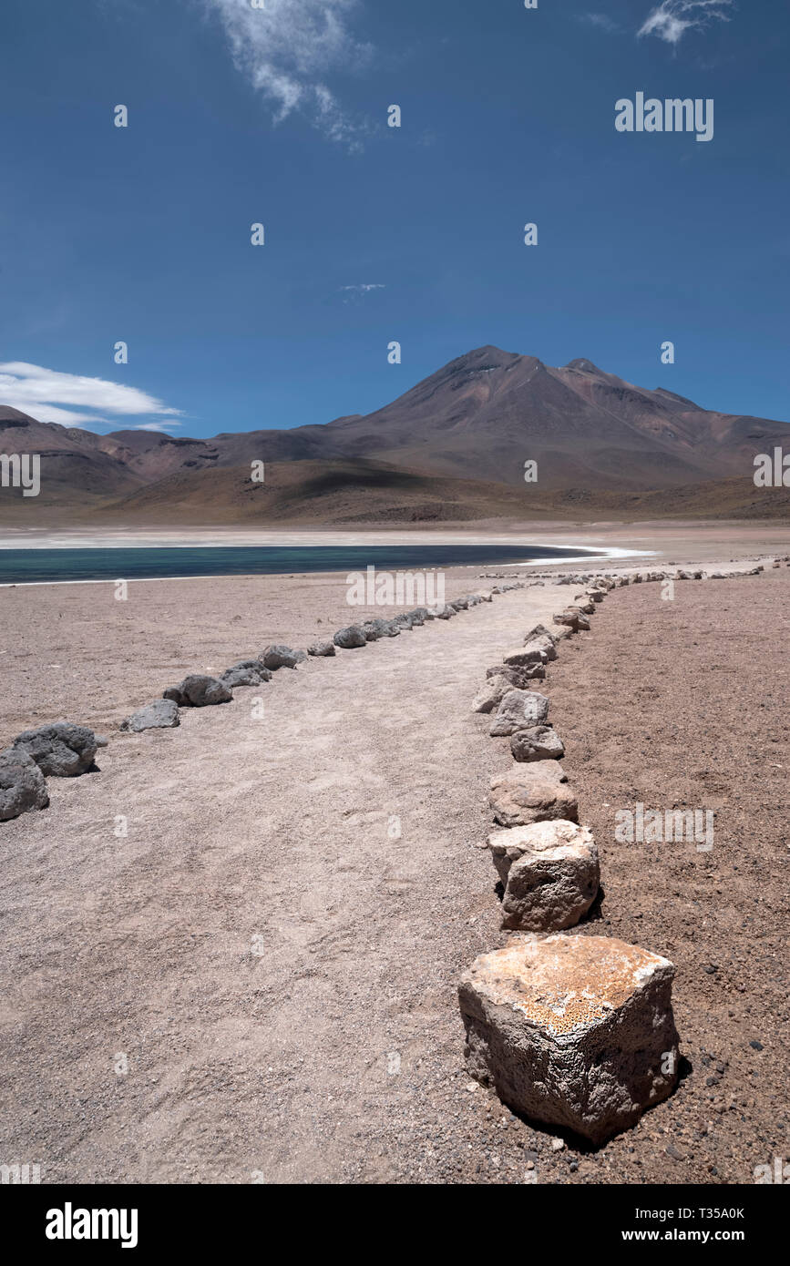 Views to the Lagunas Miscanti and Miniques in the atacama desrt Chile ...