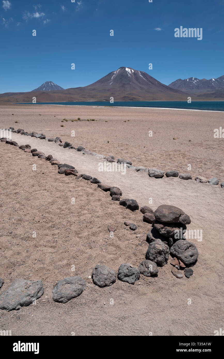 Views to the Lagunas Miscanti and Miniques in the atacama desrt Chile ...