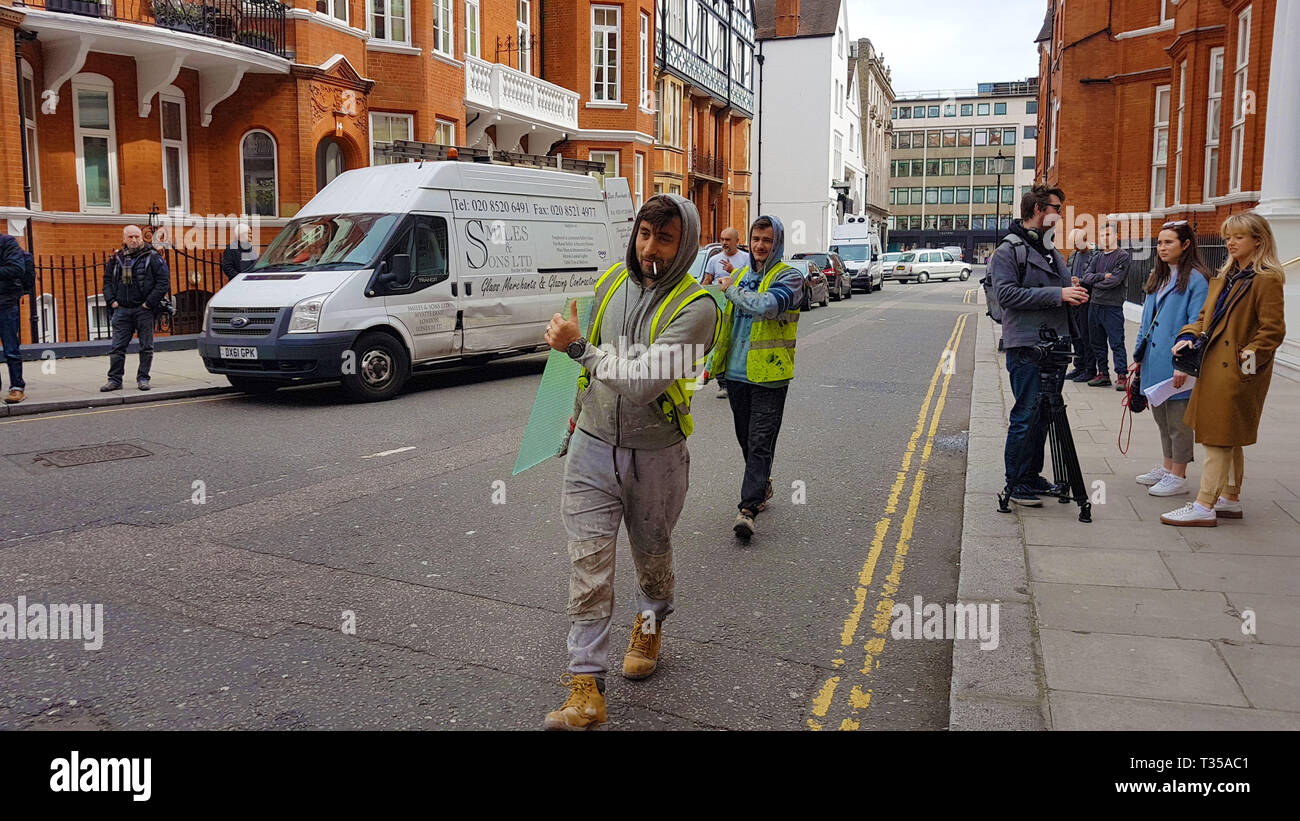 A Large Crowd And Press Reporters at The Ecuadorian Embassy After ...