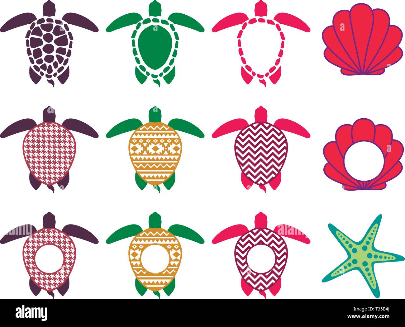 Turtle monogram frame Stock Vector Images - Alamy