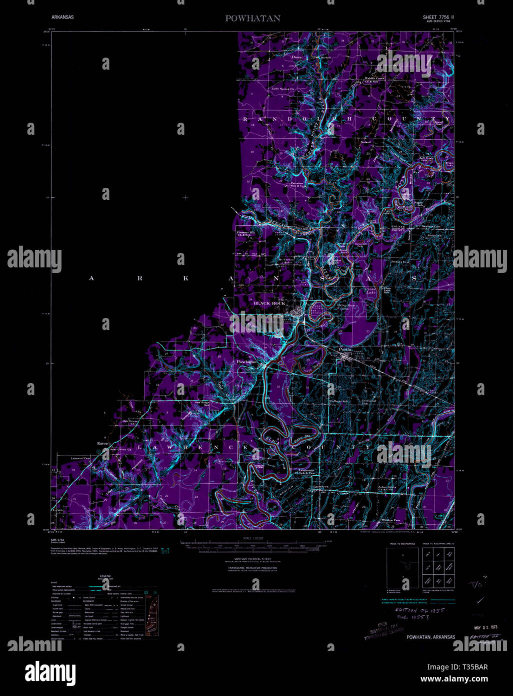 Powhatan map hi-res stock photography and images - Alamy