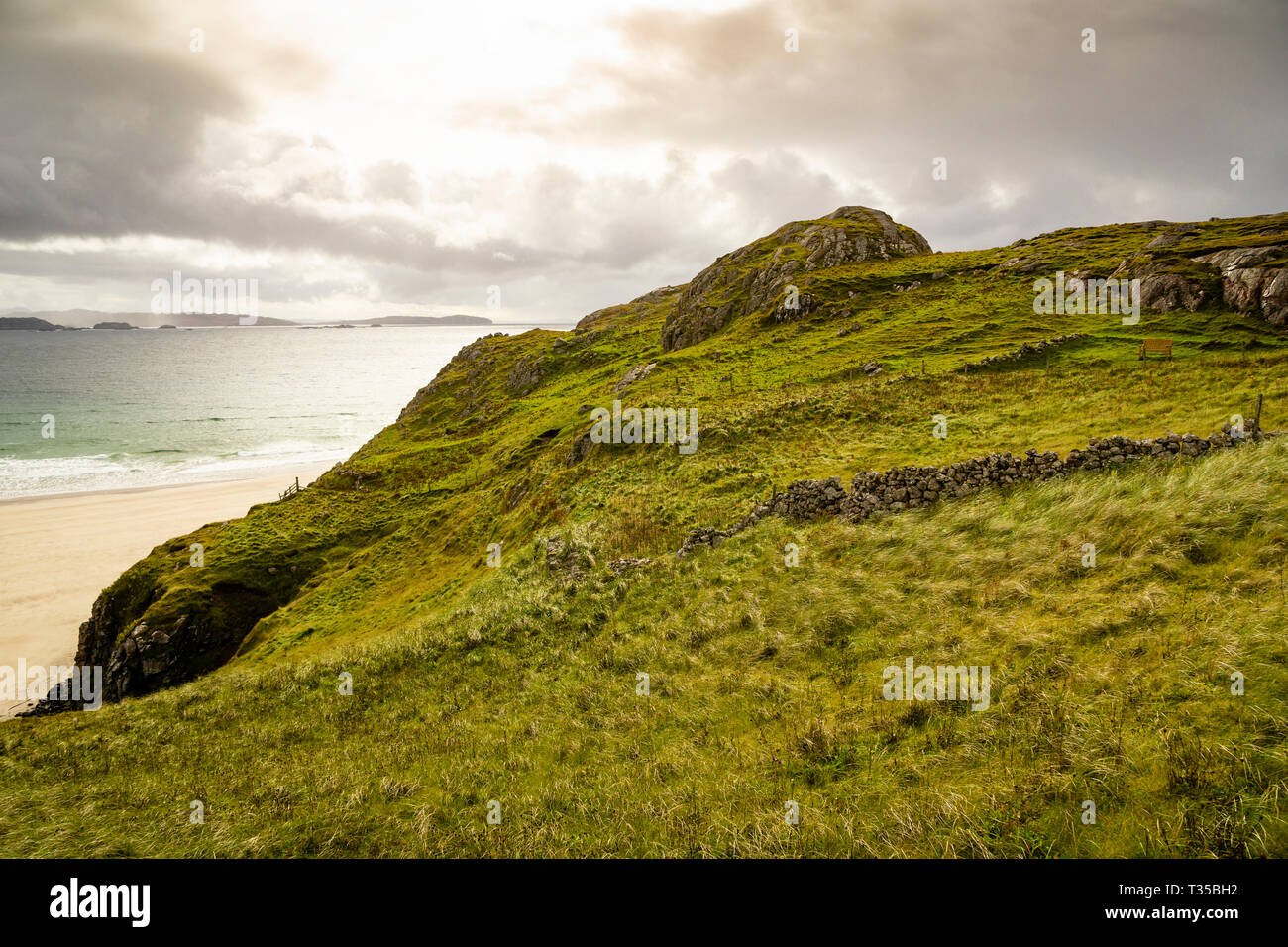 View over Polin Beach near Blairmore in Lairg, northwest Scotland Stock ...