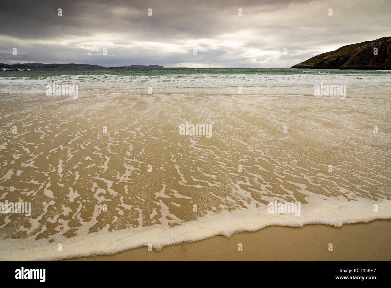 View over Polin Beach near Blairmore in Lairg, northwest Scotland Stock ...