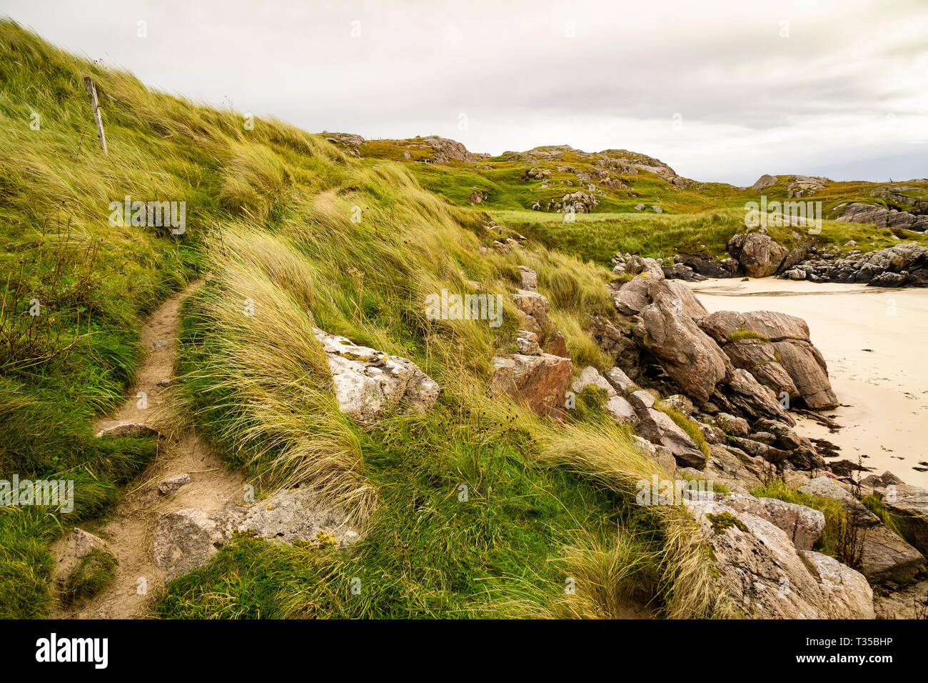 View over Polin Beach near Blairmore in Lairg, northwest Scotland Stock ...