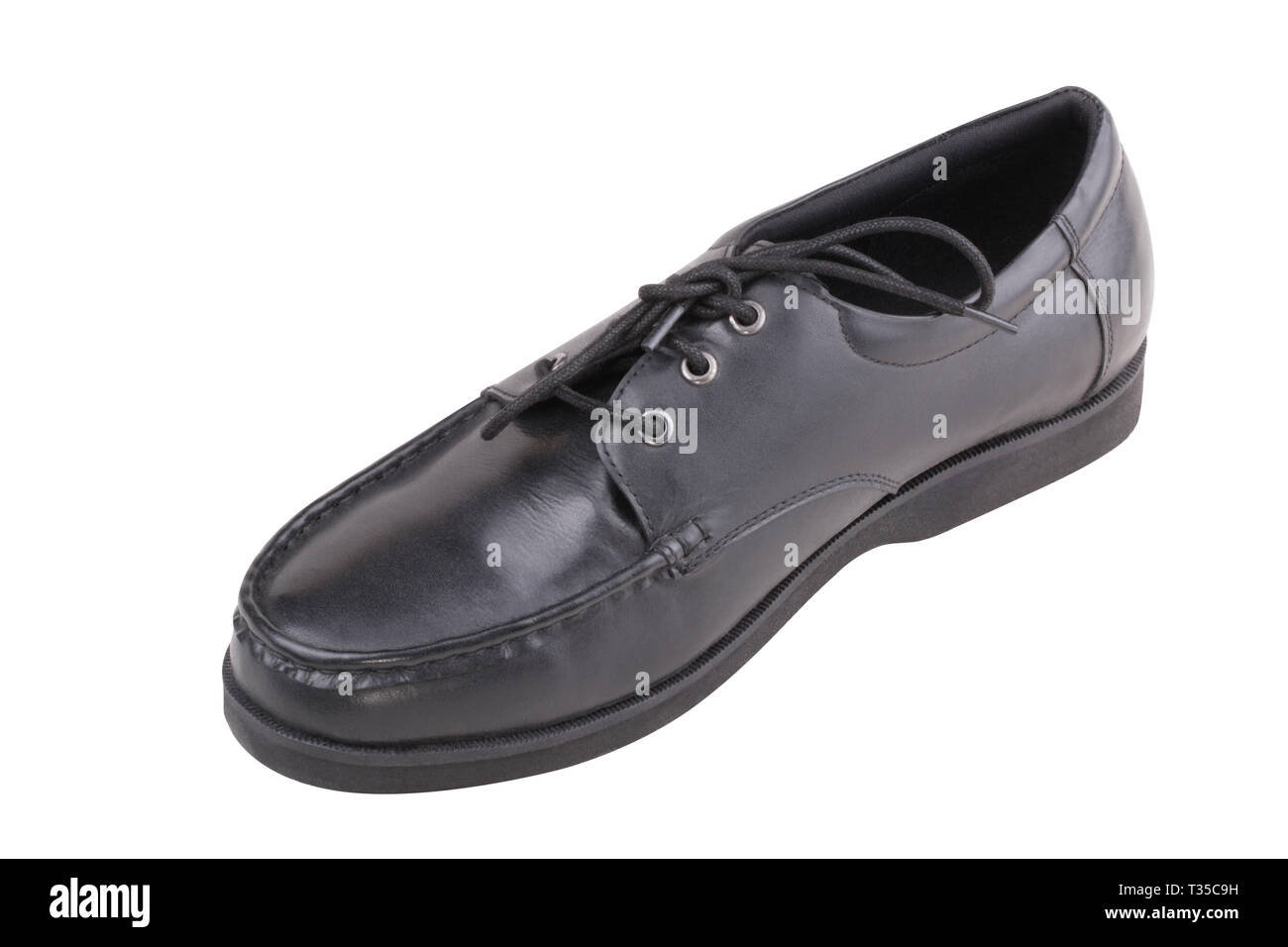 One black Shoe Isolated Stock Photo - Alamy