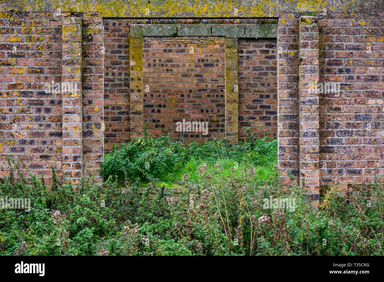 Abandoned brick building on a former Second World War air base in ...