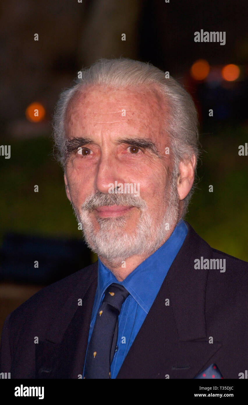 CANNES, FRANCE. May 13, 2001: Actor CHRISTOPHER LEE at party in Cannes ...