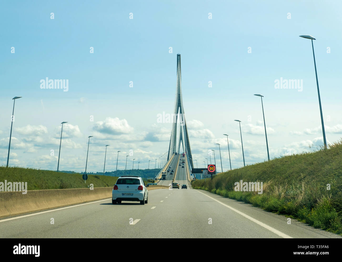 Le Havre, France - August 20, 2018: Pont de Normandie or Normandy ...