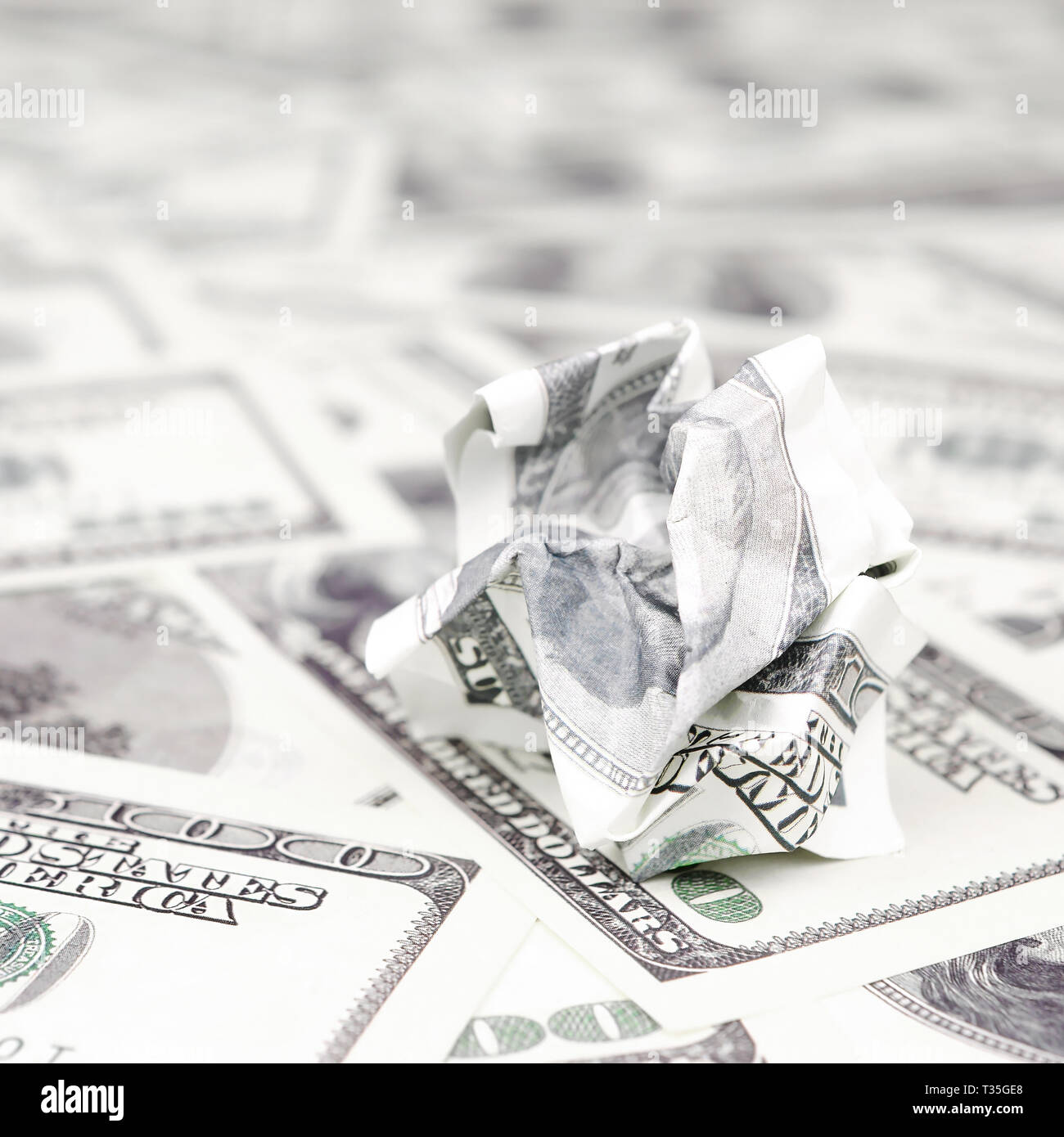 One hundred dollar bills crumpled hi-res stock photography and images ...