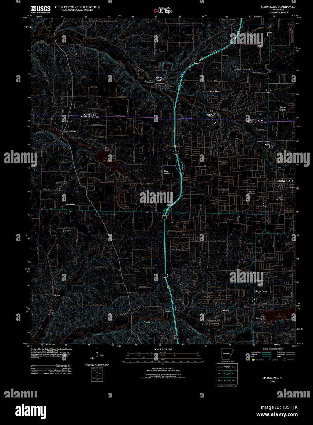Springdale map hi-res stock photography and images - Alamy