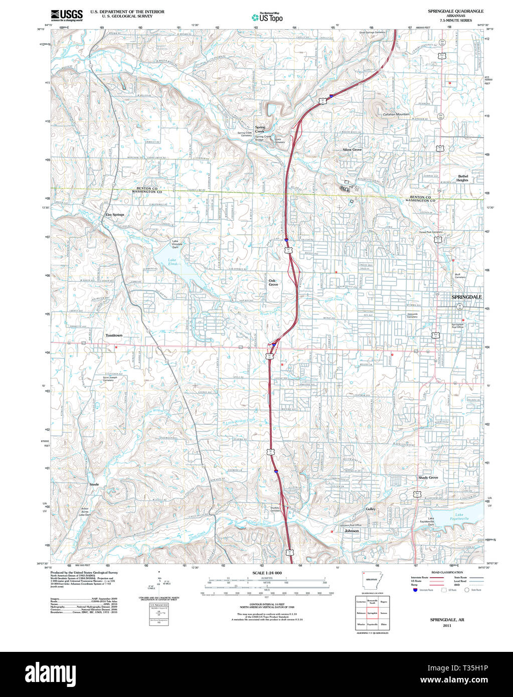 Springdale map hi-res stock photography and images - Alamy