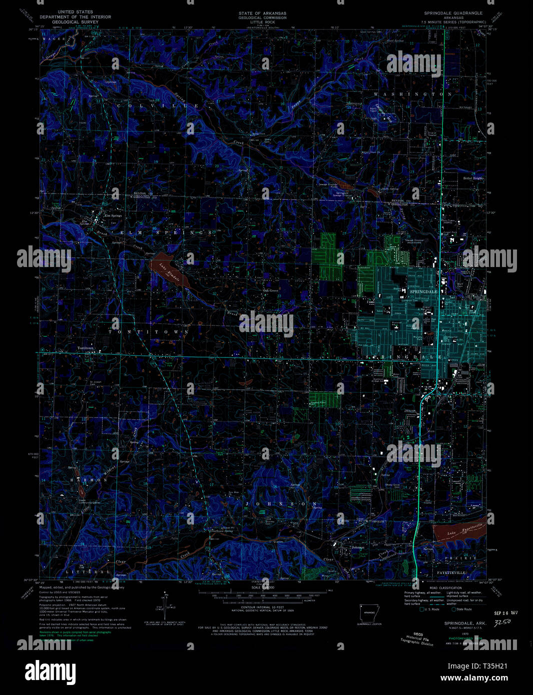 Springdale map hi-res stock photography and images - Alamy
