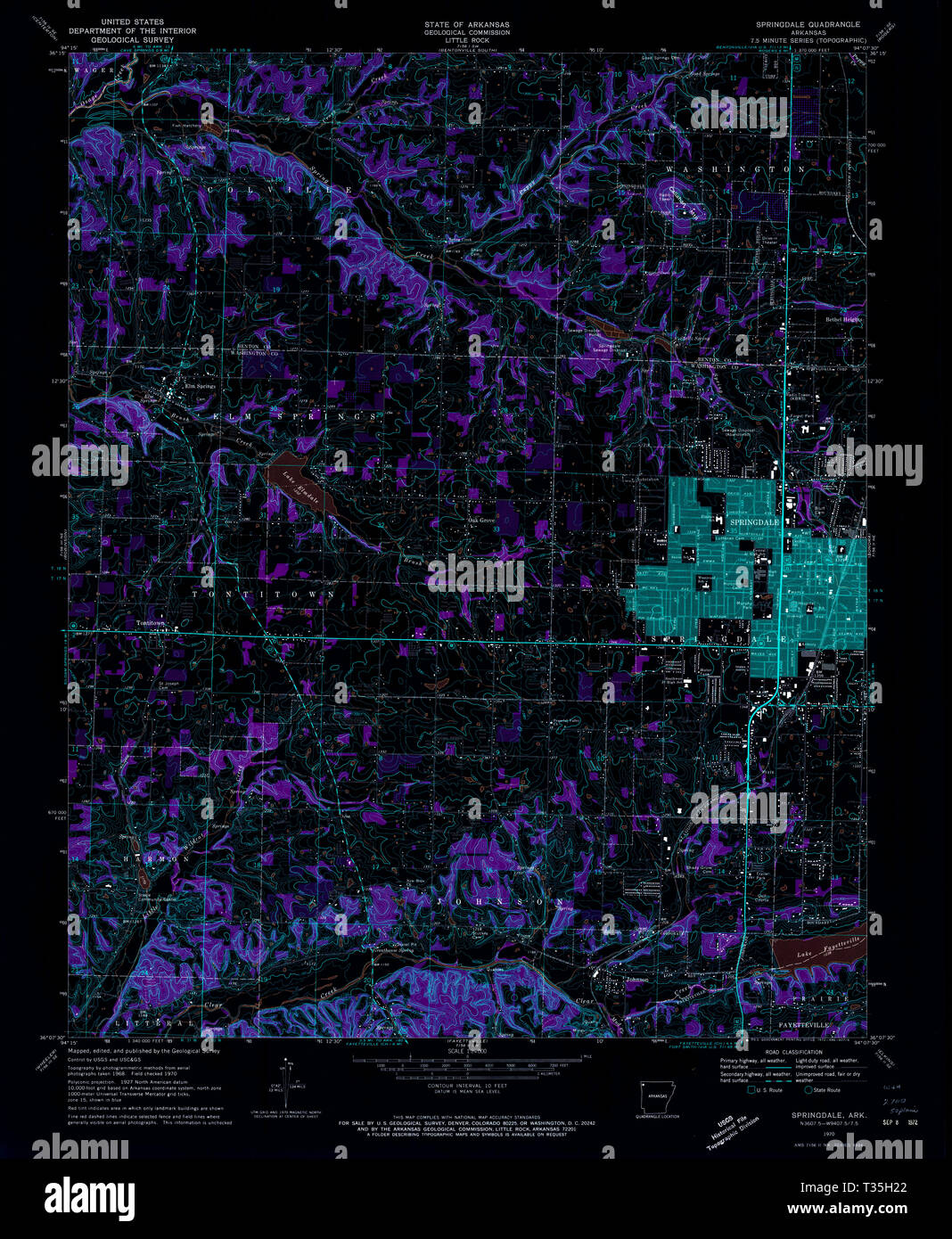 Springdale map hi-res stock photography and images - Alamy