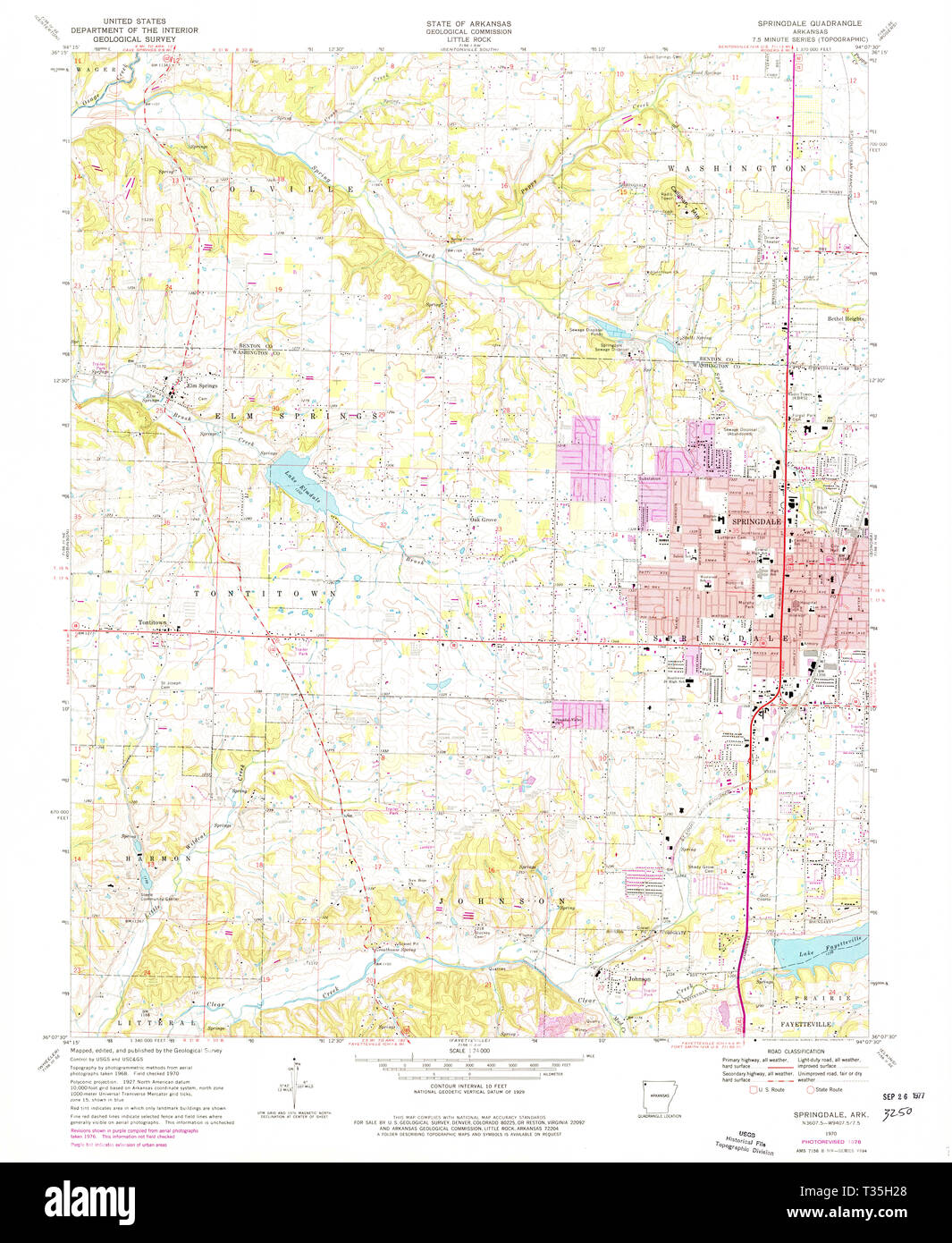 Springdale map hi-res stock photography and images - Alamy